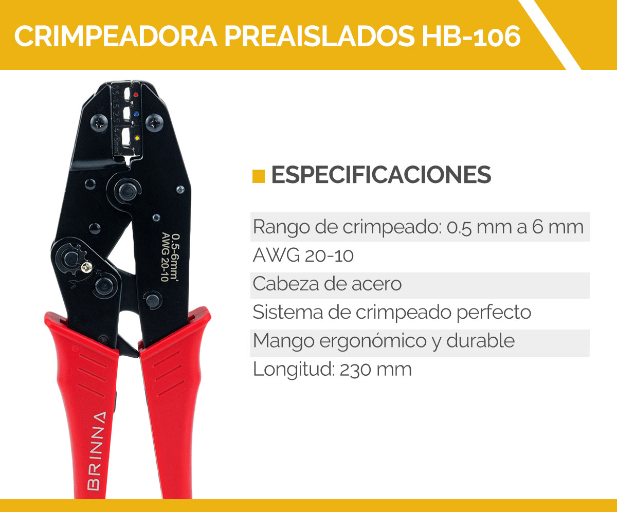 Crimpeadora preaislados HB-106